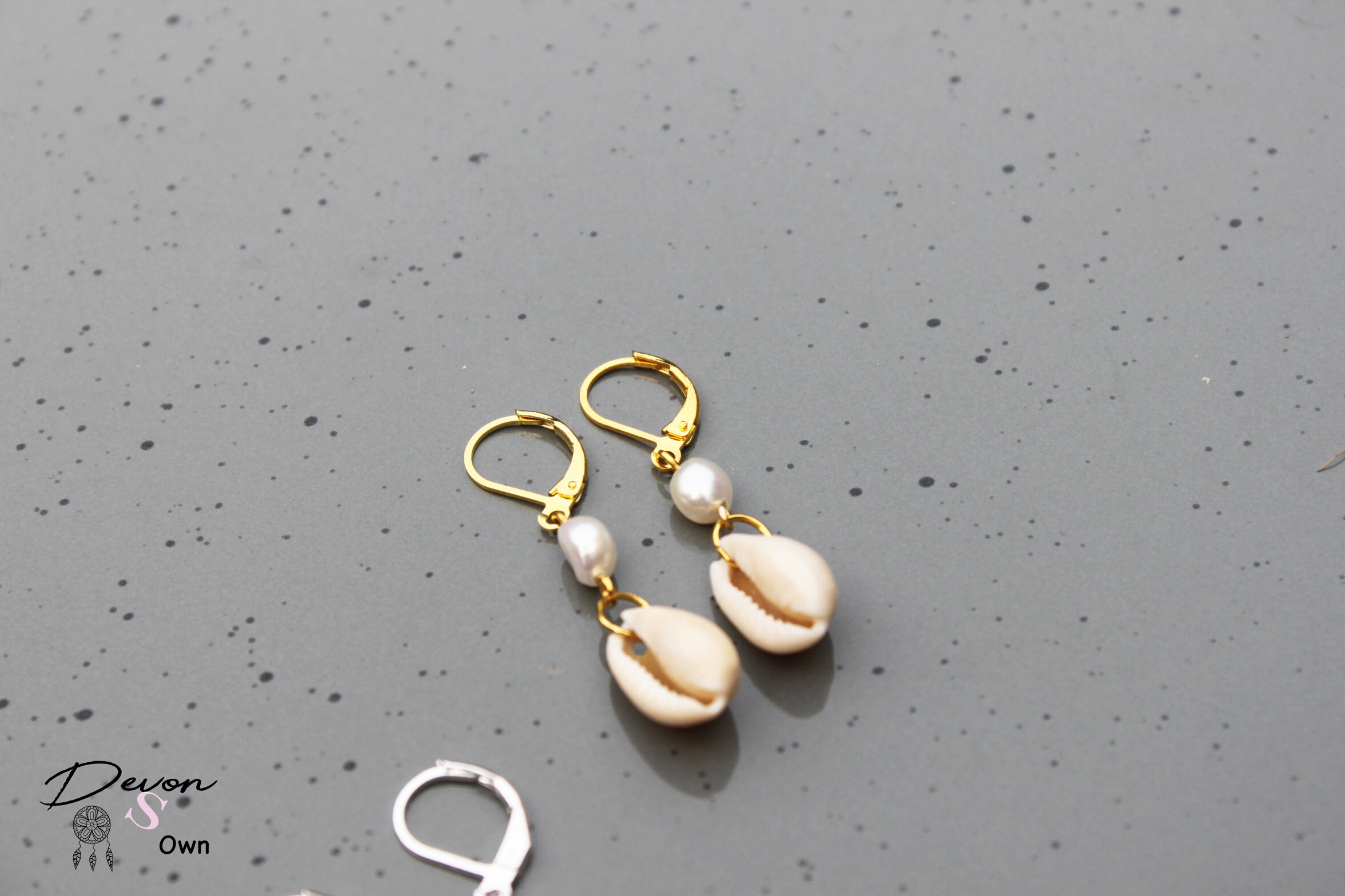 Earring Hook With Shell and Pearl, Shell Earring Hook, Lightweight ...