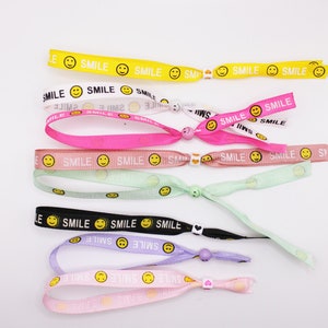 Ribbon Bracelets Smiley, Smiley Bracelets - Etsy