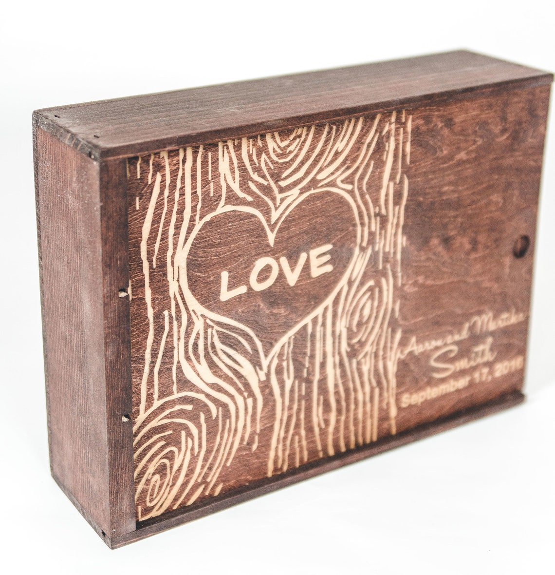 Rustic Tree Anniversary 3 Bottle Wine Box Single Lid | Etsy