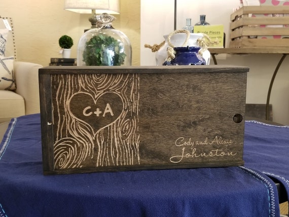 Rustic Tree Double Wine Box | Etsy