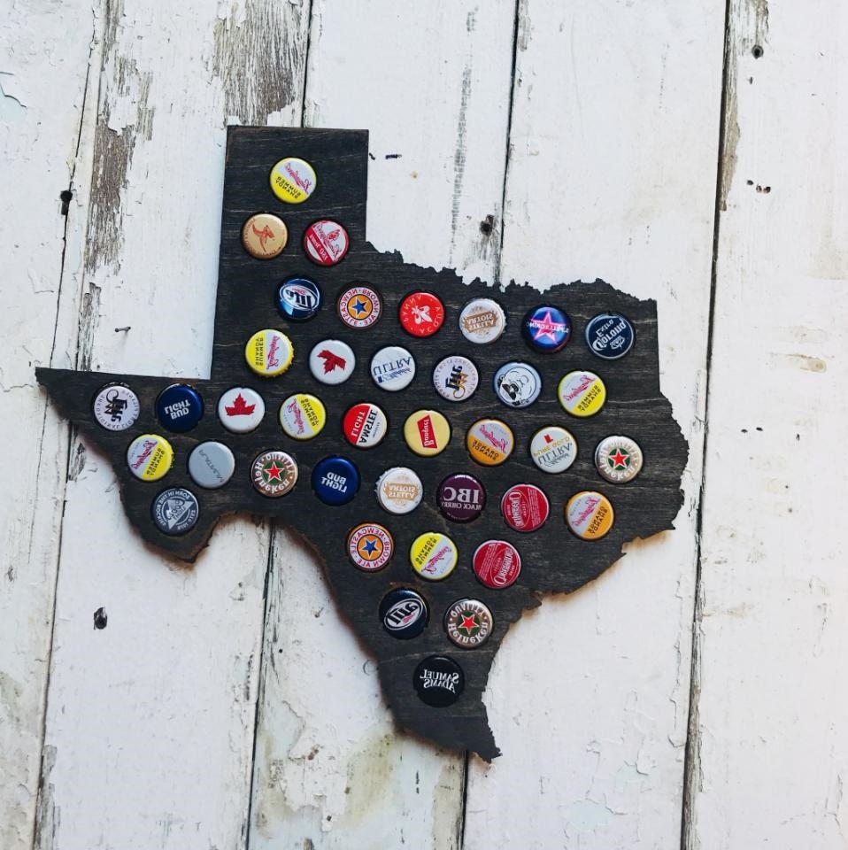State of Texas Bottle Cap Holder | Etsy