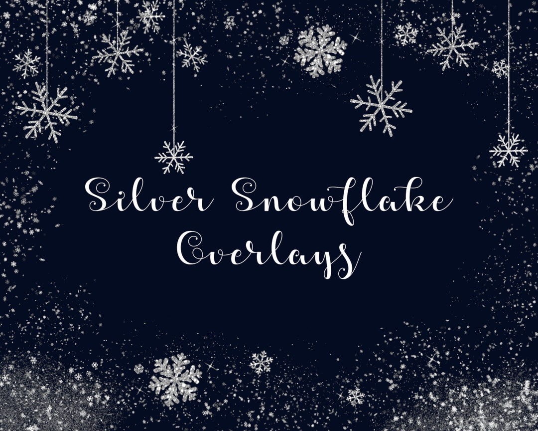 6 Sparkly Snow Overlays, Snowflake Overlays, Winter Overlays ...