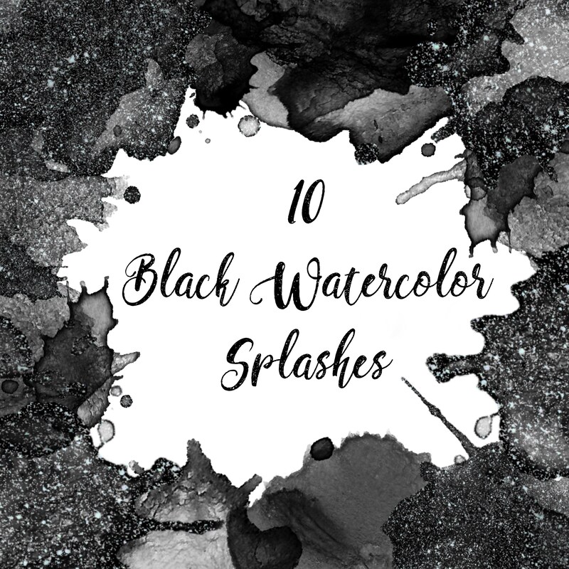 Black Watercolor - Etsy