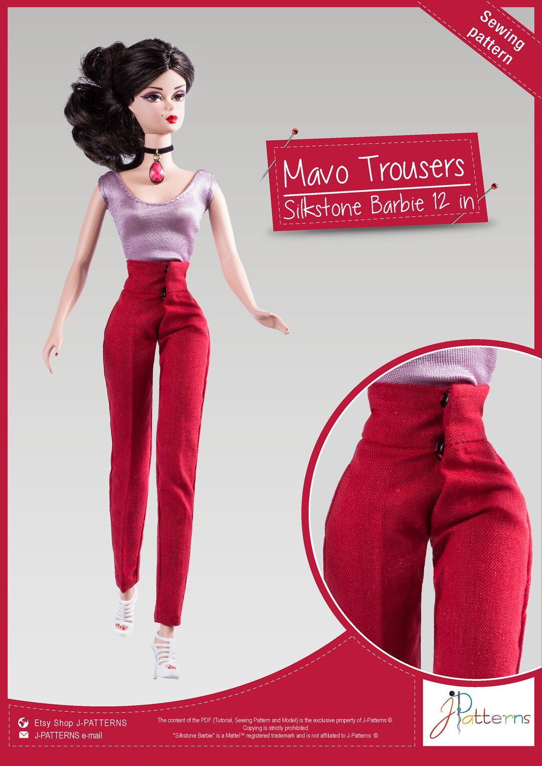 49. PDF Pattern Pants Barbie and Silkstone Barbie 12 Inch (30 Cm), in ...