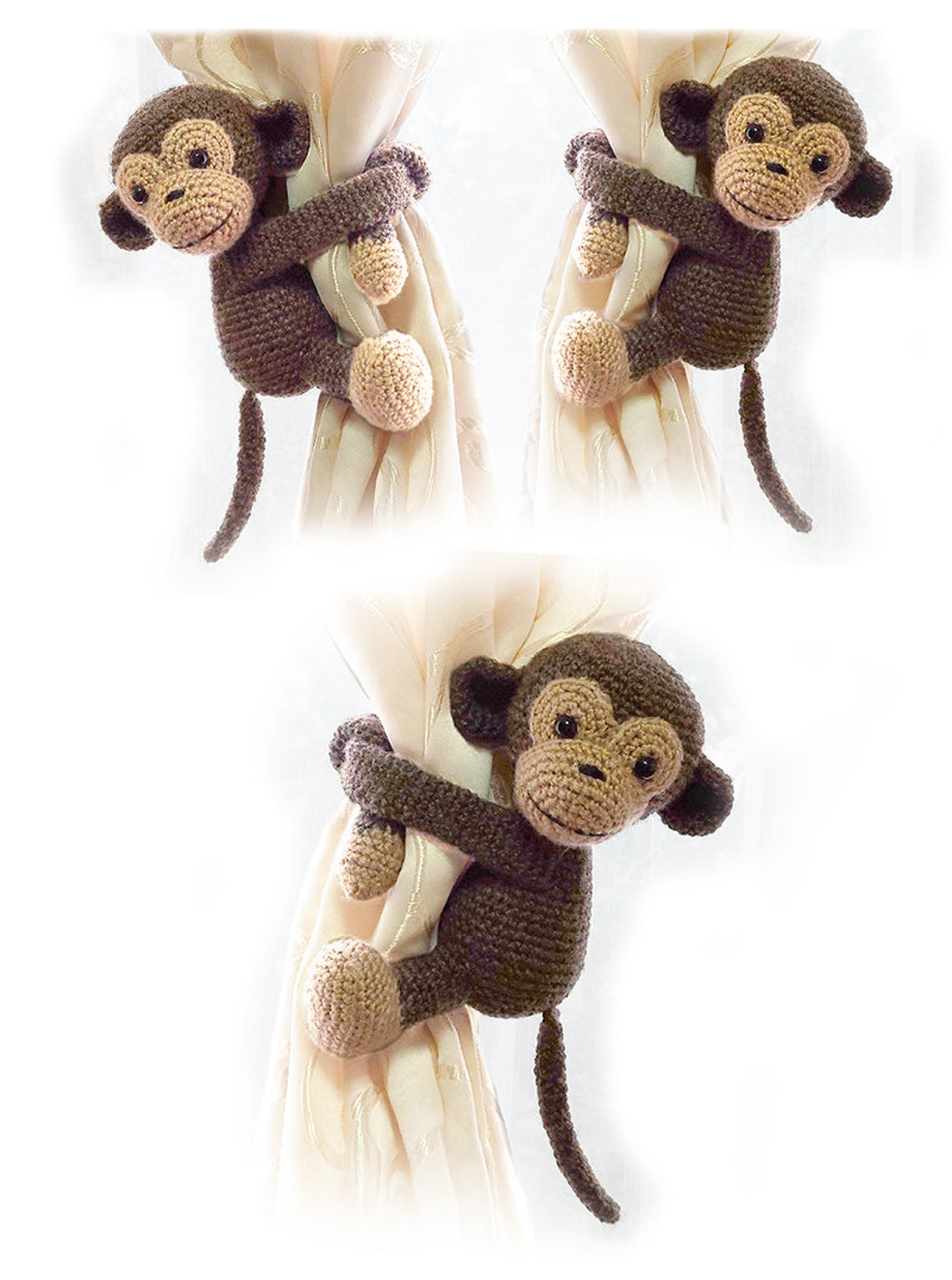 Fox and Monkey Curtain Tie Back Pattern Crochet Fox Crochet - Etsy