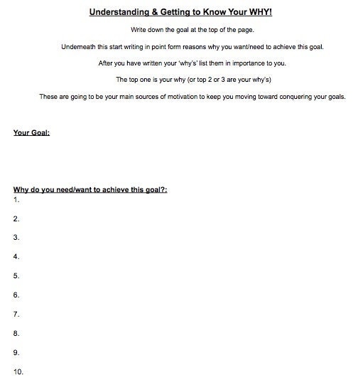 Finding Your Why, Worksheet - Etsy