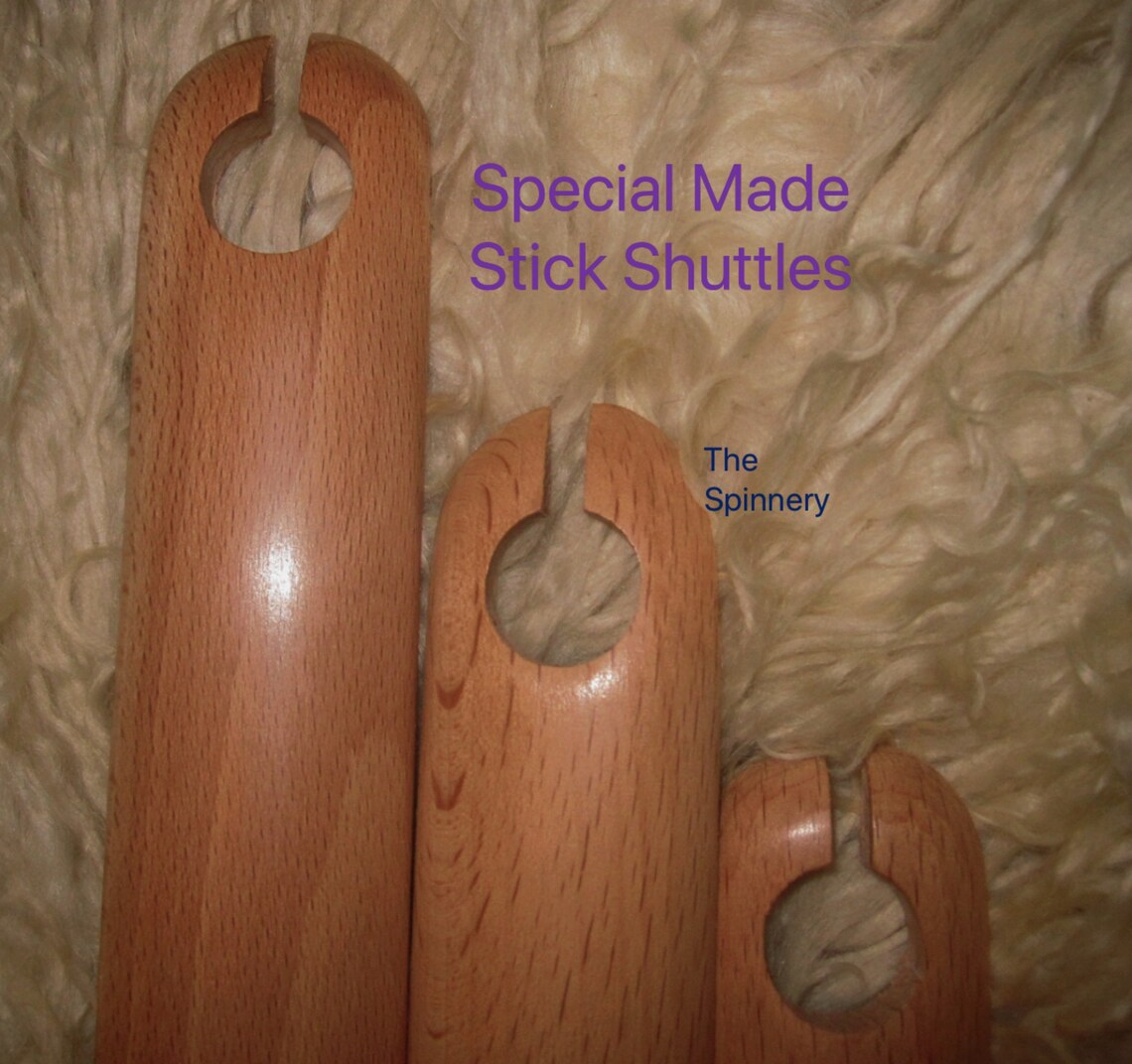 Beveled Lacquered Maple Stick or Belt Shuttles You Choose 15" or 20 ...