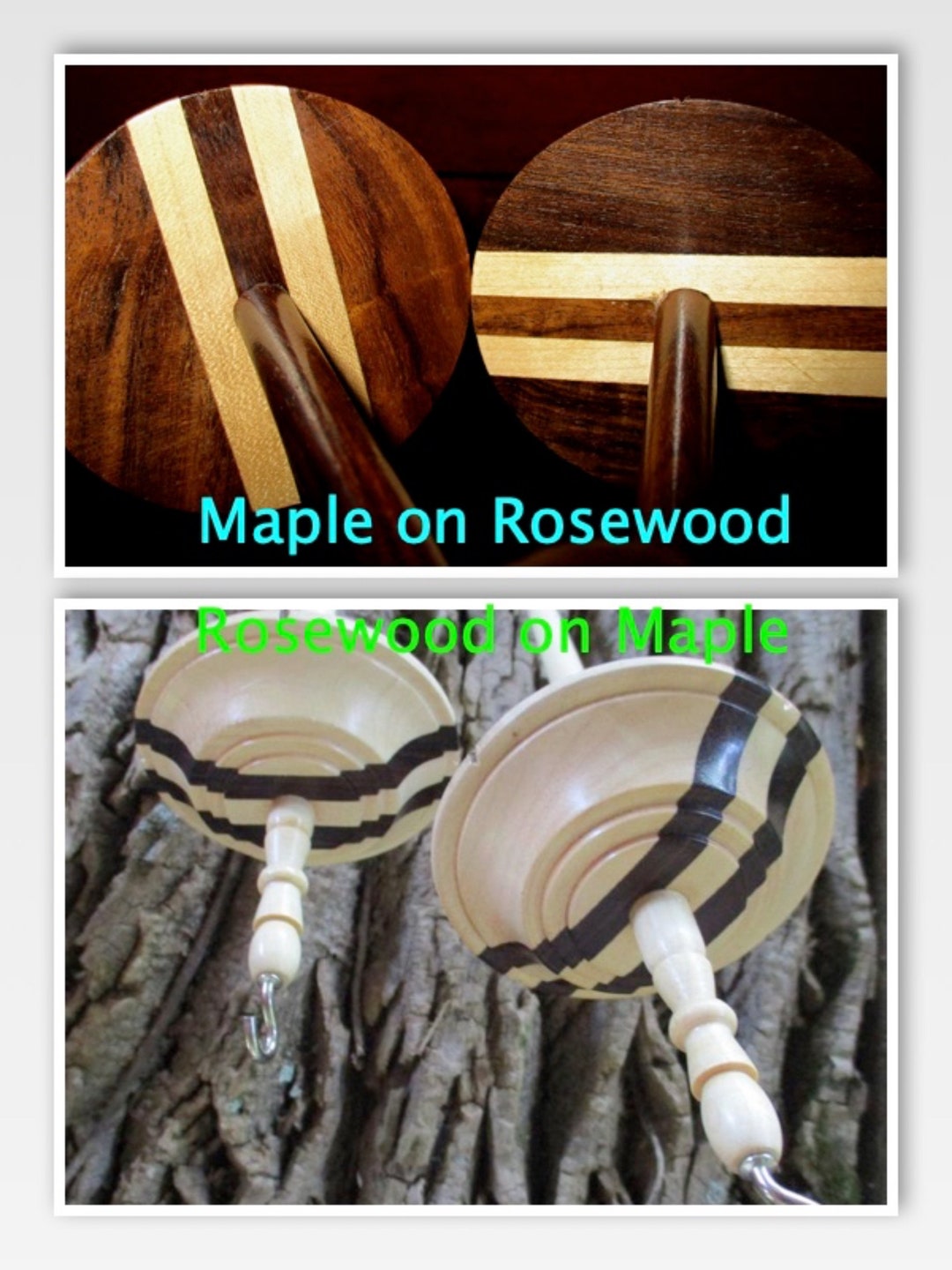 Beautiful Inlaid Wood Drop Spindle, or Spindle & Bowl Set Great ...