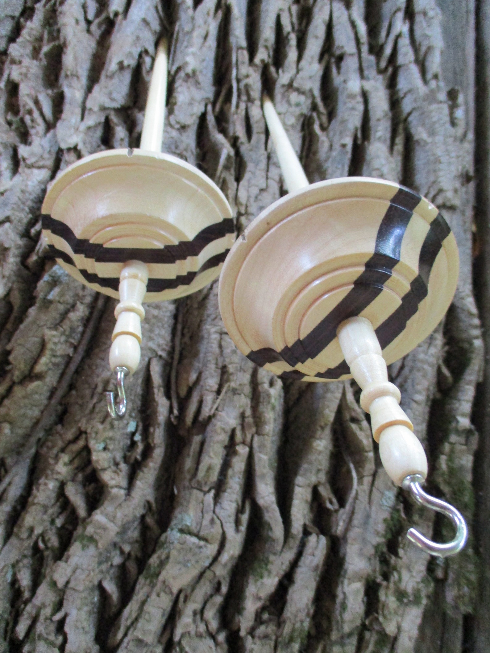 Beautiful Inlaid Wood Drop Spindle or Spindle & Bowl Set - Etsy