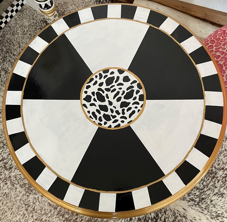 Whimsical Painted Furniture Whimsical Table End Table Black - Etsy