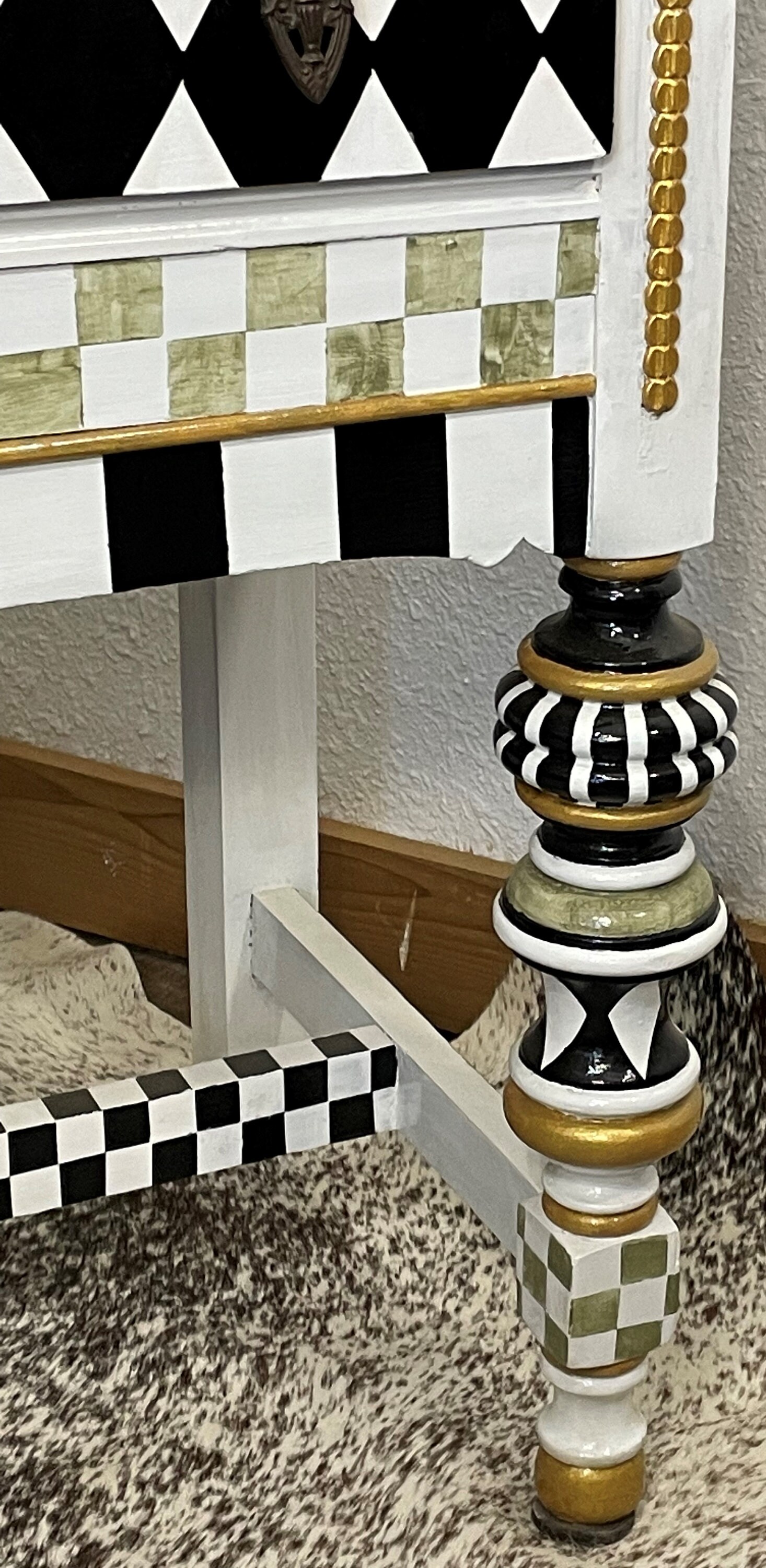 Black and White Checker China Cabinet China Cabinet - Etsy