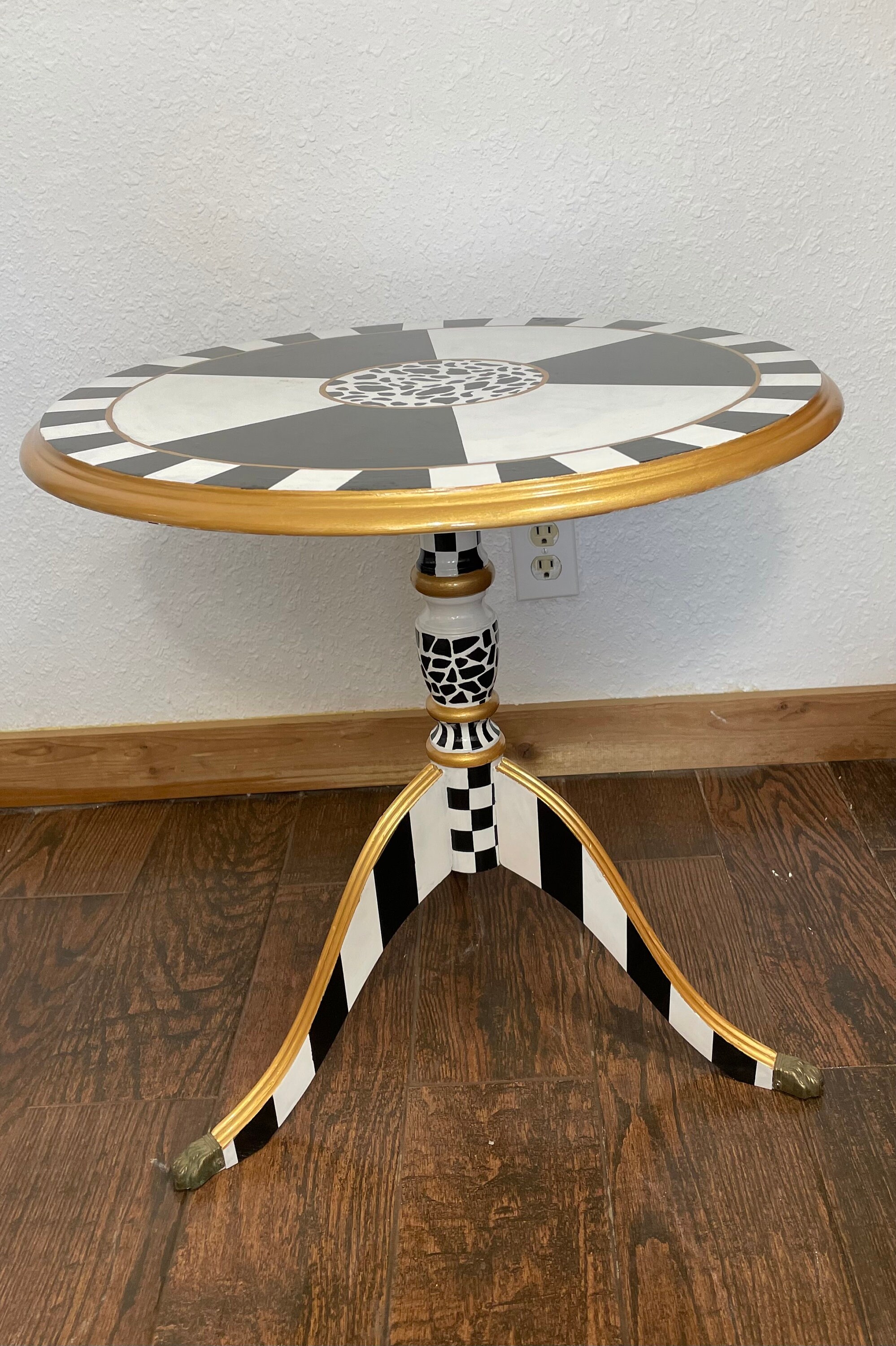 Whimsical Painted Furniture Whimsical Table End Table Black - Etsy