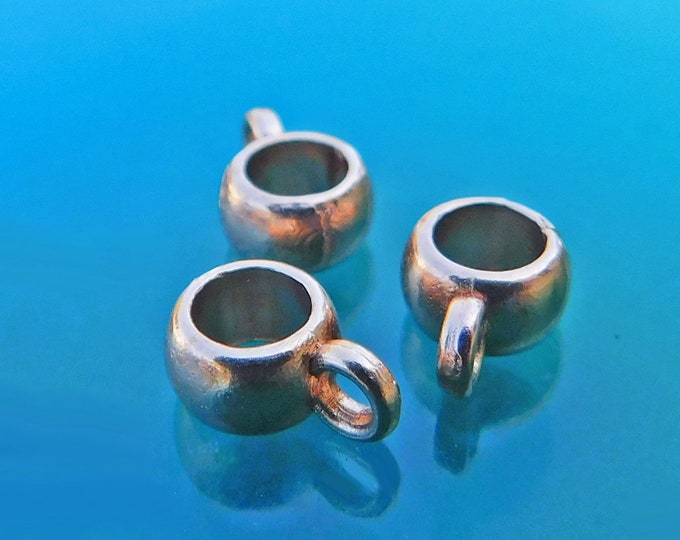 Small Gold Bails (20), Gold Tone Simple Ring Spacer Beads With Bail ...