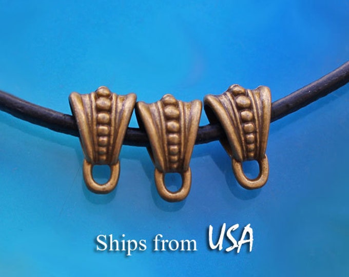 Swirl Pattern Bails 12x8mm, Tibetan Silver Bail Beads With Spiral ...