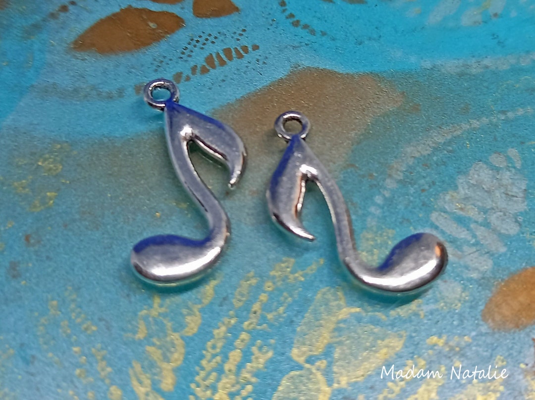 Musical Note Charms 23x9mm (10pc), Musical Eight Note Charms, Small ...