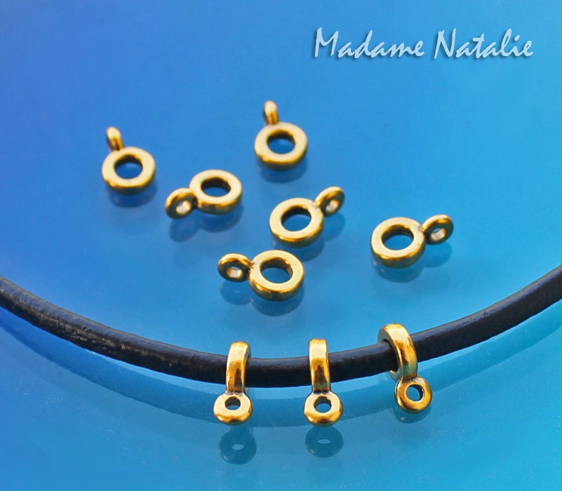 Small Gold Bails 20 Gold Tone Simple Ring Spacer Beads With | Etsy