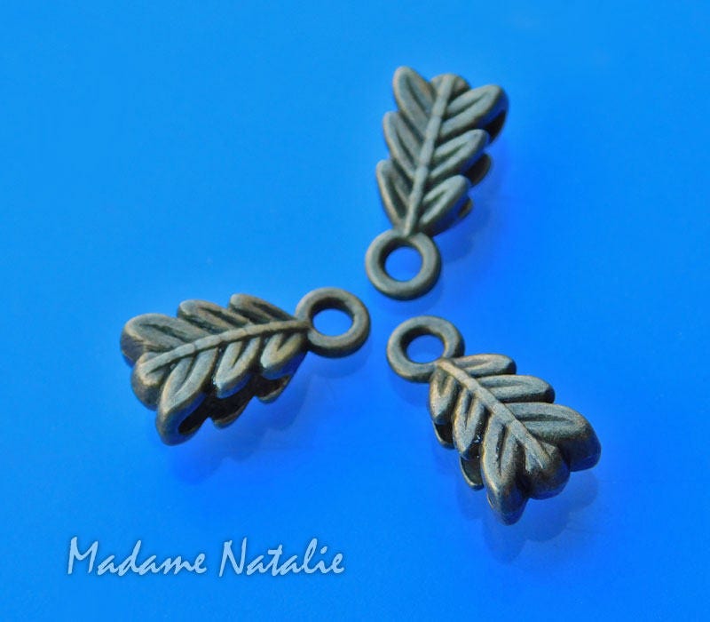 WHOLESALE Leaf Pendant Bails 50 Bronze Tone Bail with Leaf | Etsy