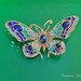 Blue Green Butterfly Pin 50x30mm Enamel Rhinestone Butterfly - Etsy