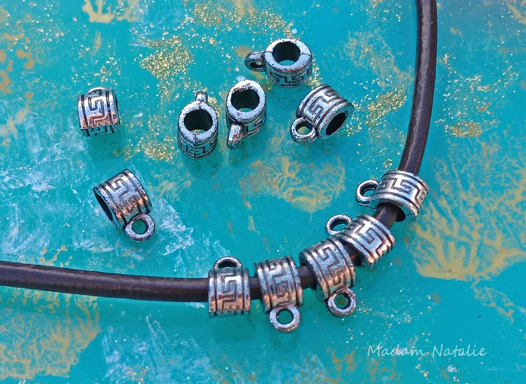 WHOLESALE Plastic Bails 5x9mm (100/50pc), Antiqued Silver Bail With ...