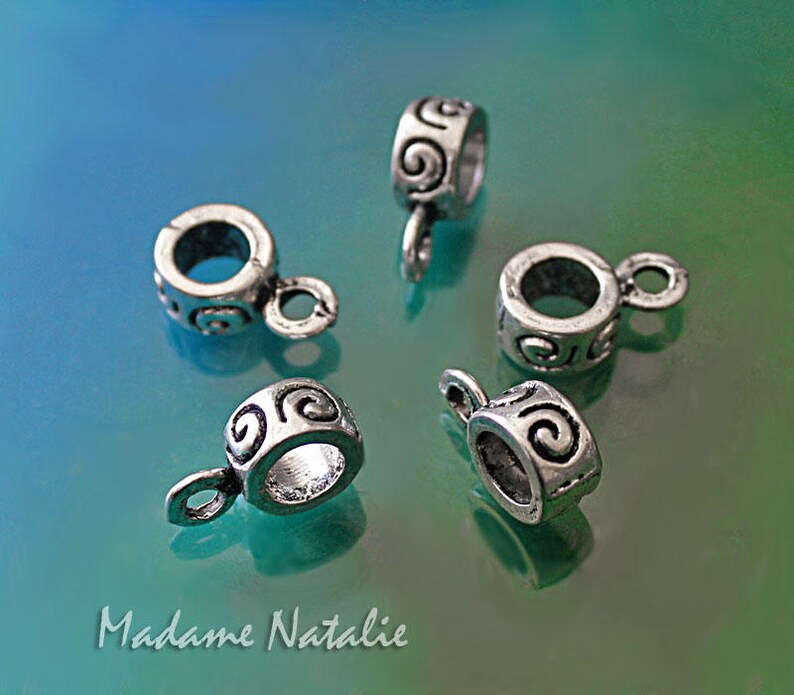 Swirl Pattern Bails 12x8mm Tibetan Silver Bail Beads With - Etsy