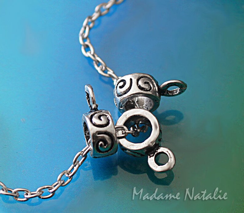 Swirl Pattern Bails 12x8mm Tibetan Silver Bail Beads With - Etsy