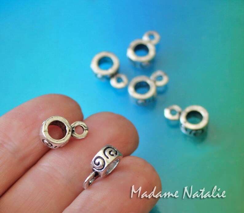 Swirl Pattern Bails 12x8mm Tibetan Silver Bail Beads With - Etsy