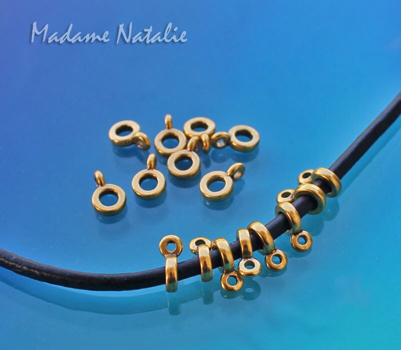 Small Gold Bails 20 Gold Tone Simple Ring Spacer Beads With | Etsy