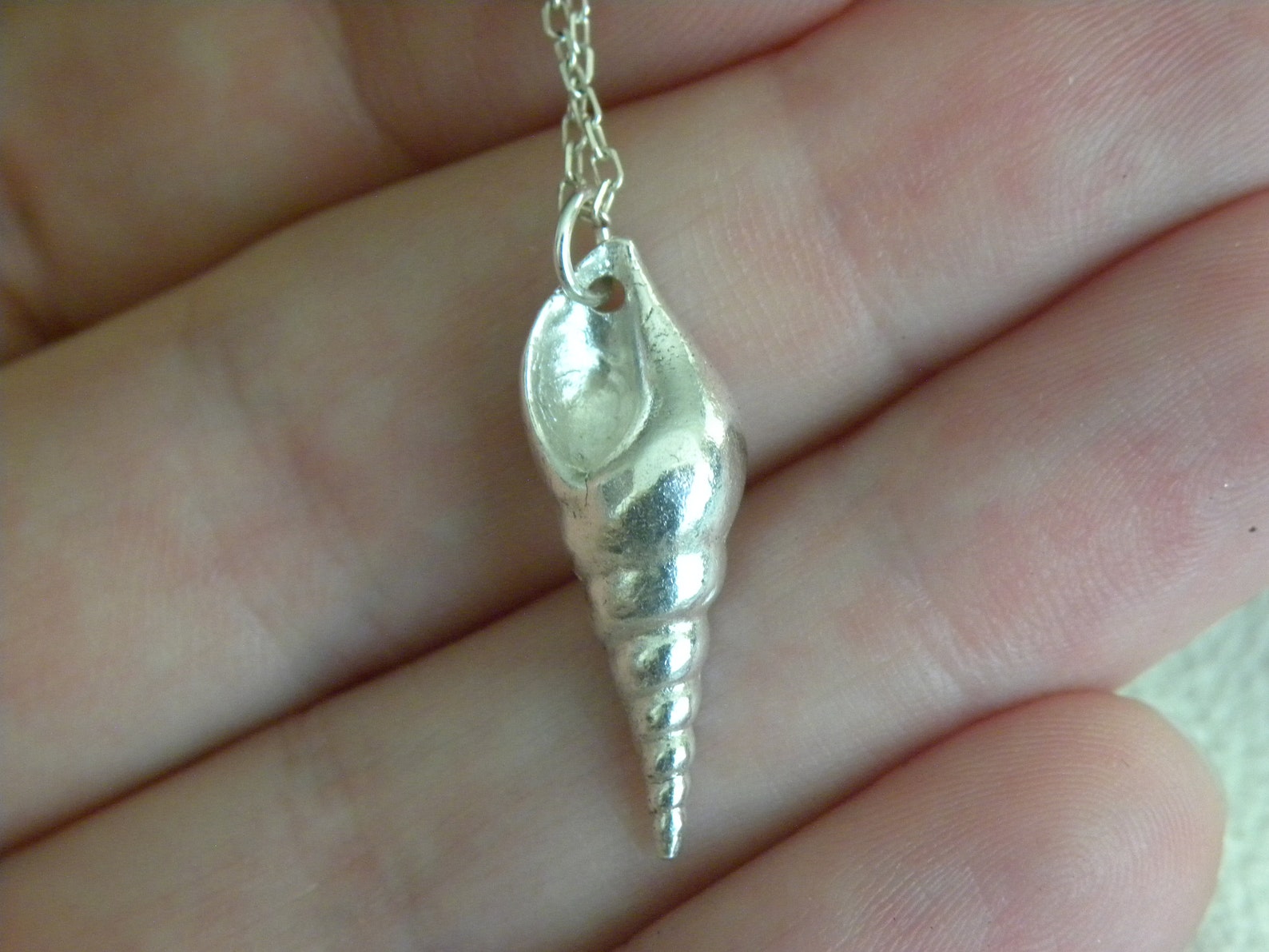 Fine Silver Shell Charm Pendant Necklace Realistic Seashell - Etsy