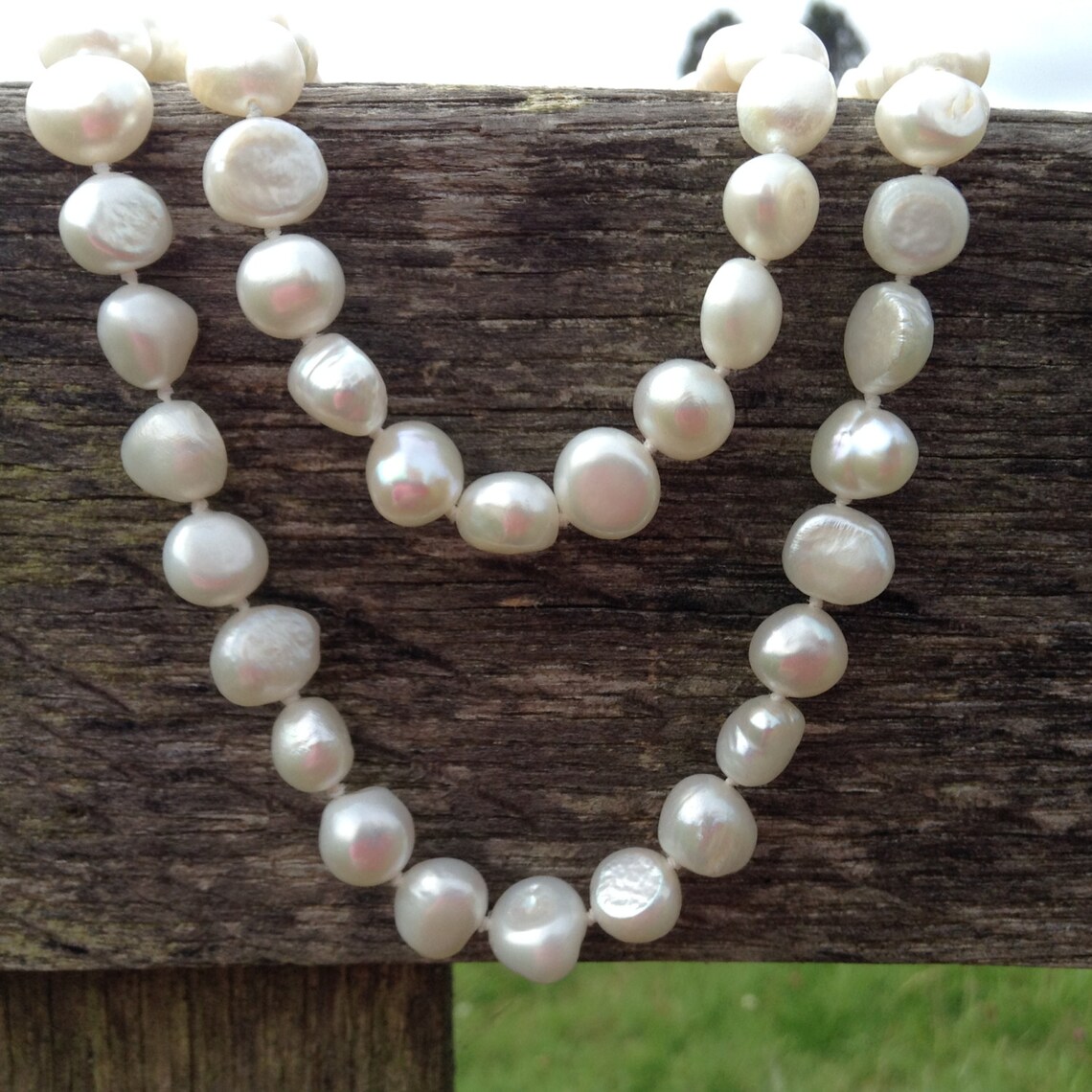 Freshwater Pearl Necklace Long Baroque Natural Pearl Rope - Etsy