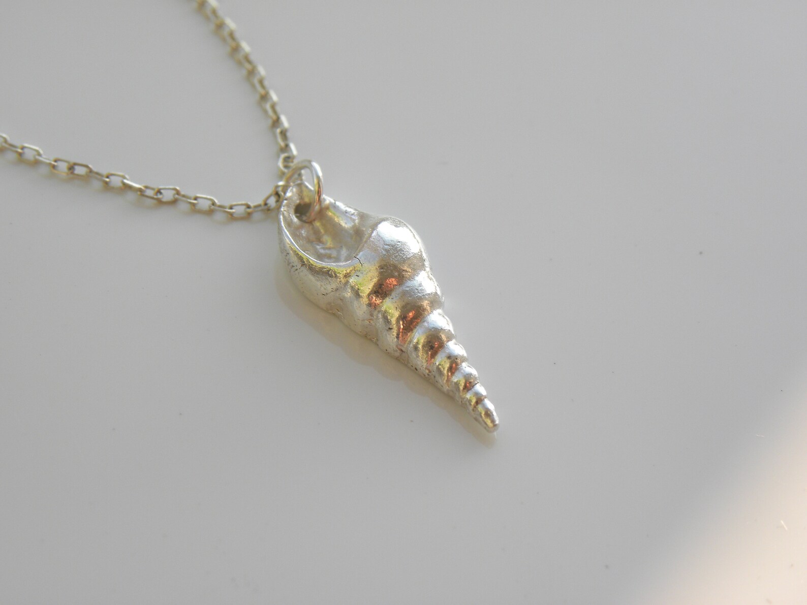 Fine Silver Shell Charm Pendant Necklace Realistic Seashell - Etsy