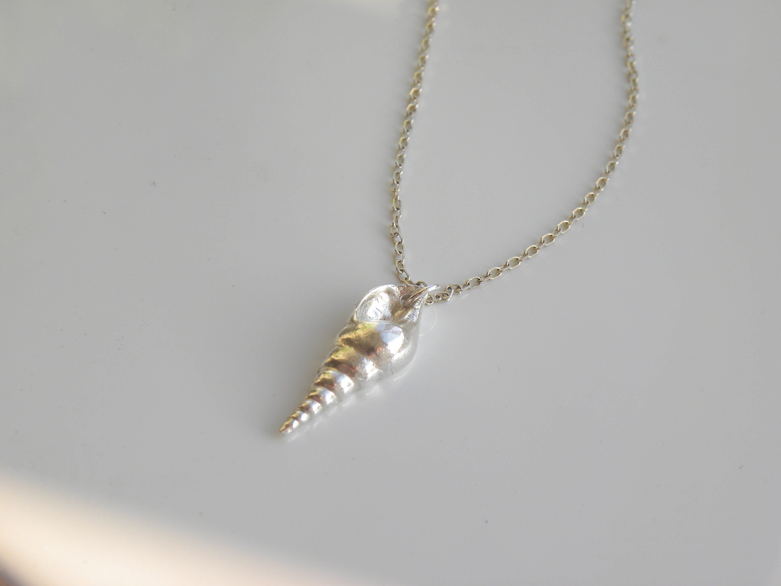 Fine Silver Shell Charm Pendant Necklace Realistic Seashell | Etsy