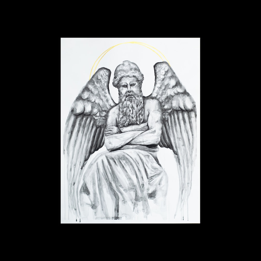 Chronos Statue Original Watercolor Painting - Etsy