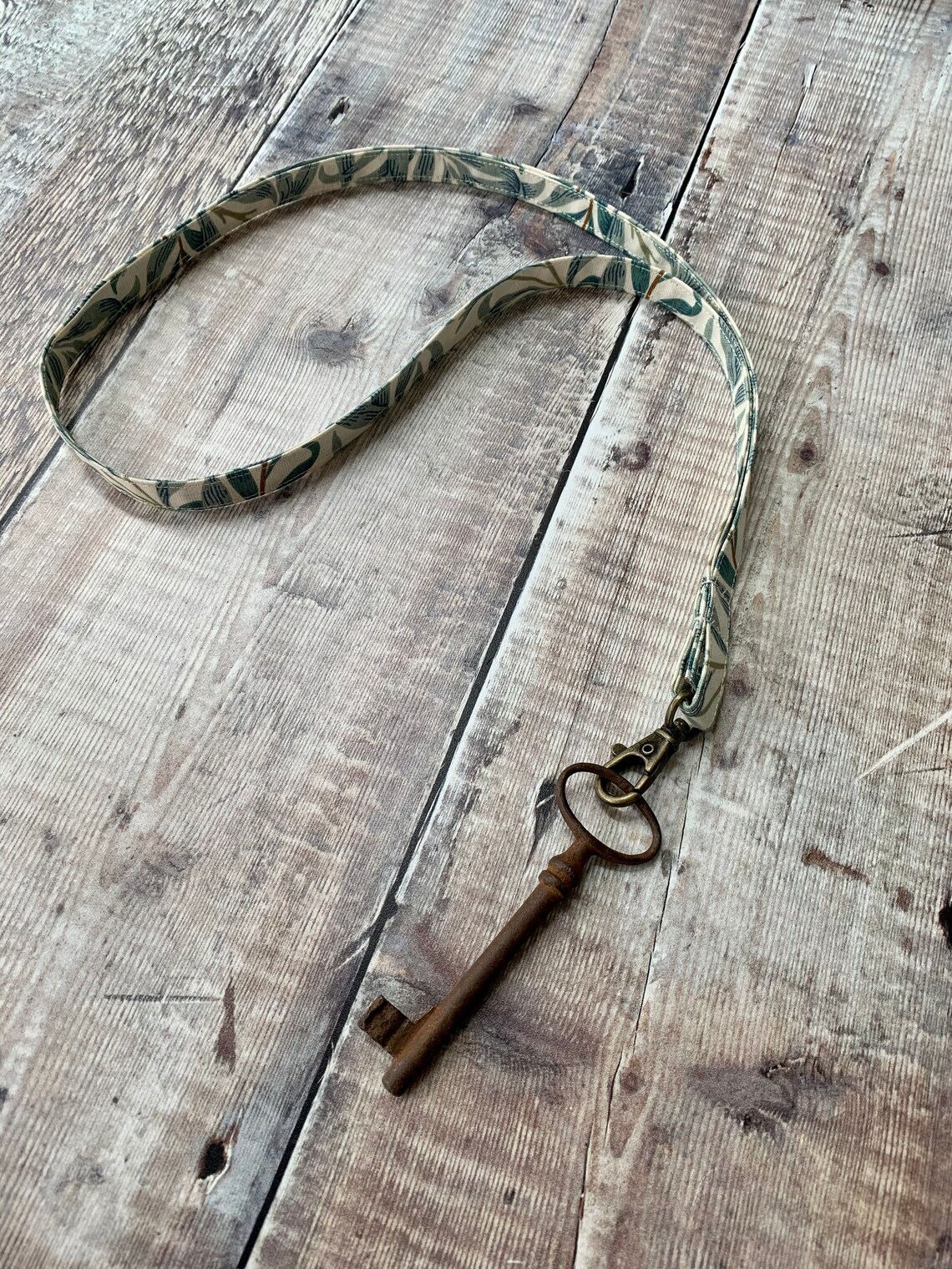 William Morris Lanyard and Phone Strap, Fabric ID Holder, Neck Key ...