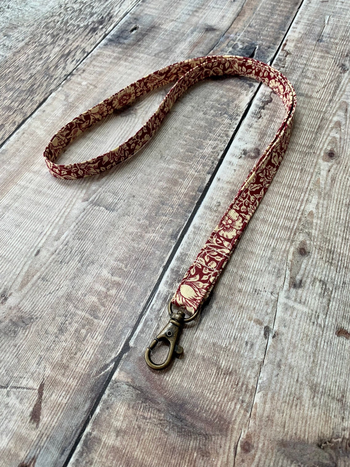 William Morris Lanyard and Phone Strap, Fabric ID Holder, Neck Key ...