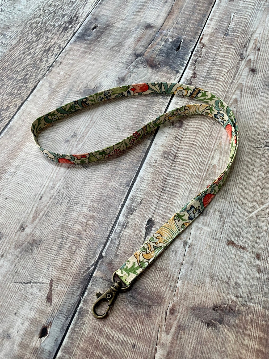 William Morris Lanyard and Phone Strap, Fabric ID Holder, Neck Key ...