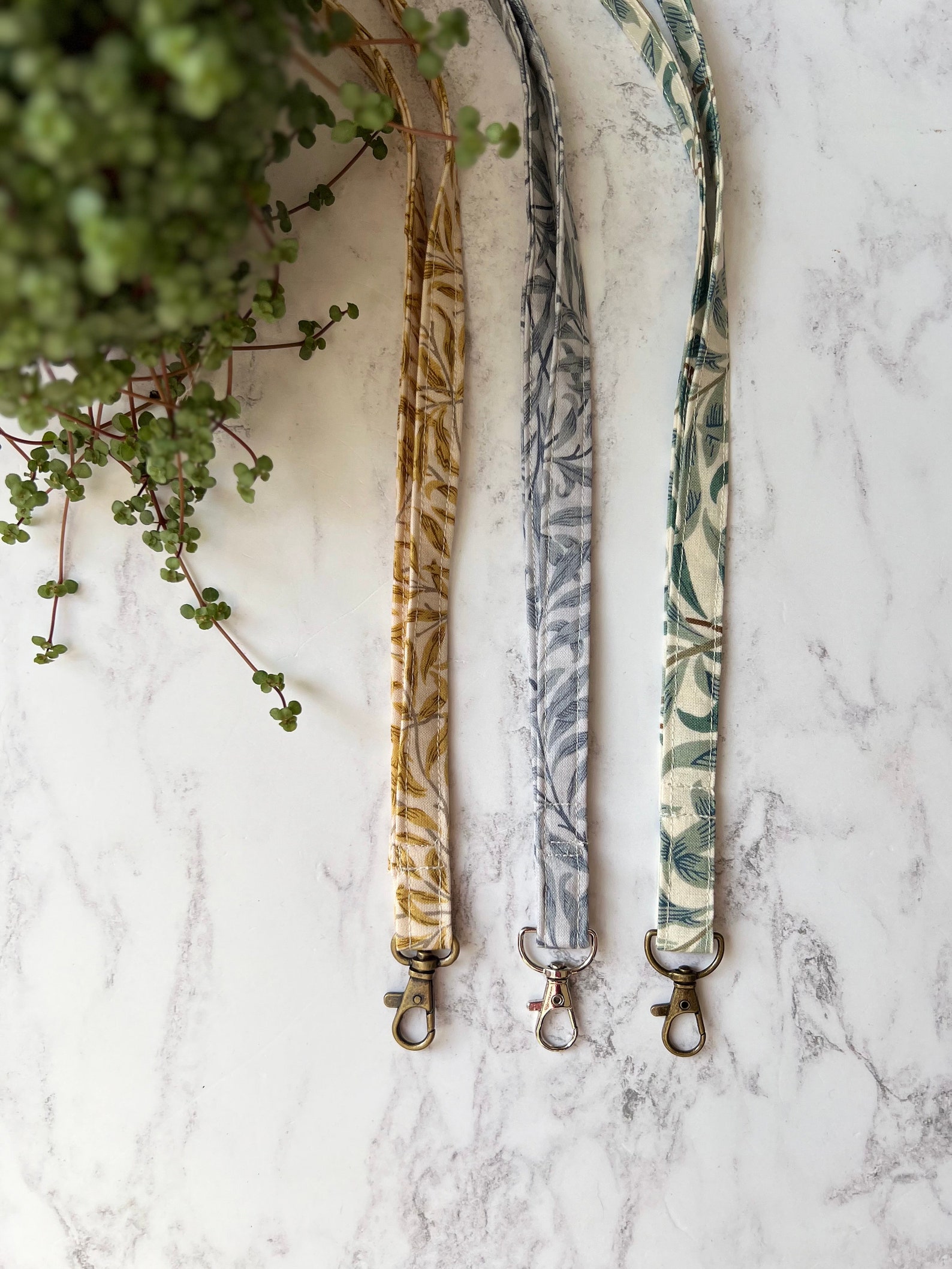 William Morris Lanyard and Phone Strap, Fabric ID Holder, Neck Key ...