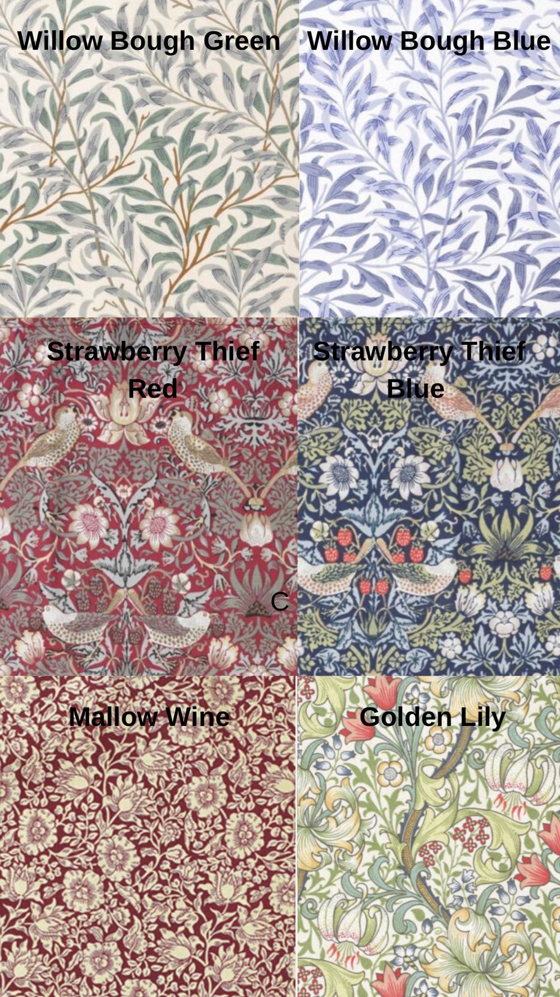William Morris Fabric Heart Decorations Personalised Heart - Etsy