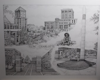 UNC Charlotte 8x10 Print of Miner Statue | Etsy