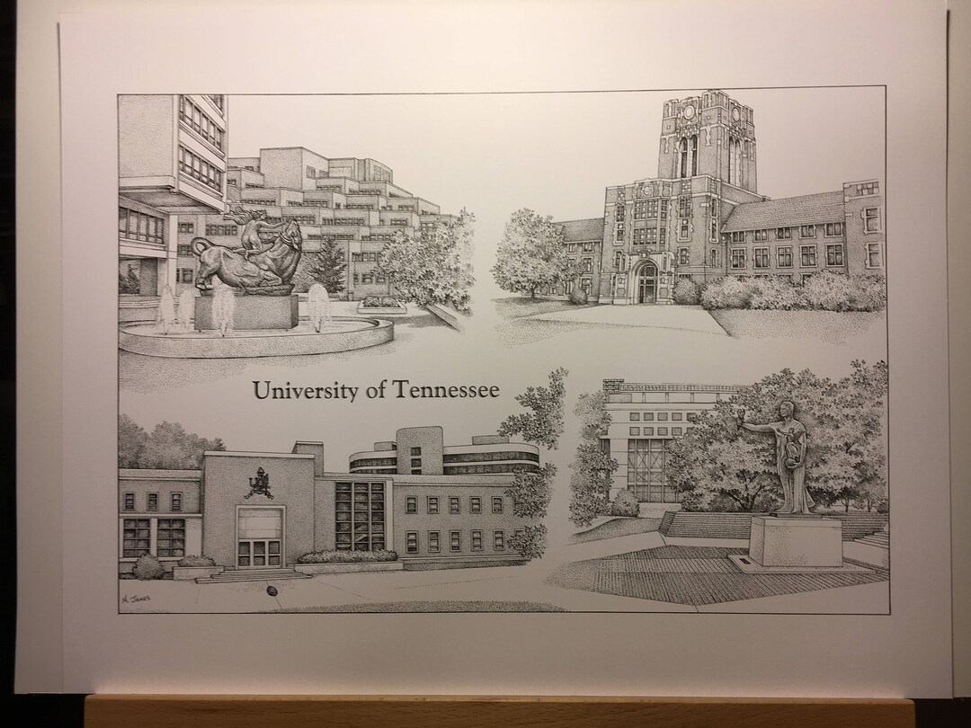 Tennessee 14"x18" Collage Pen and Ink Print - Etsy