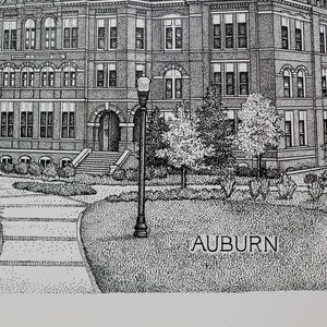 Auburn 11x14 Pen and Ink Print of Samford Hall - Etsy