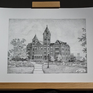 Auburn 11x14 Pen and Ink Print of Samford Hall - Etsy