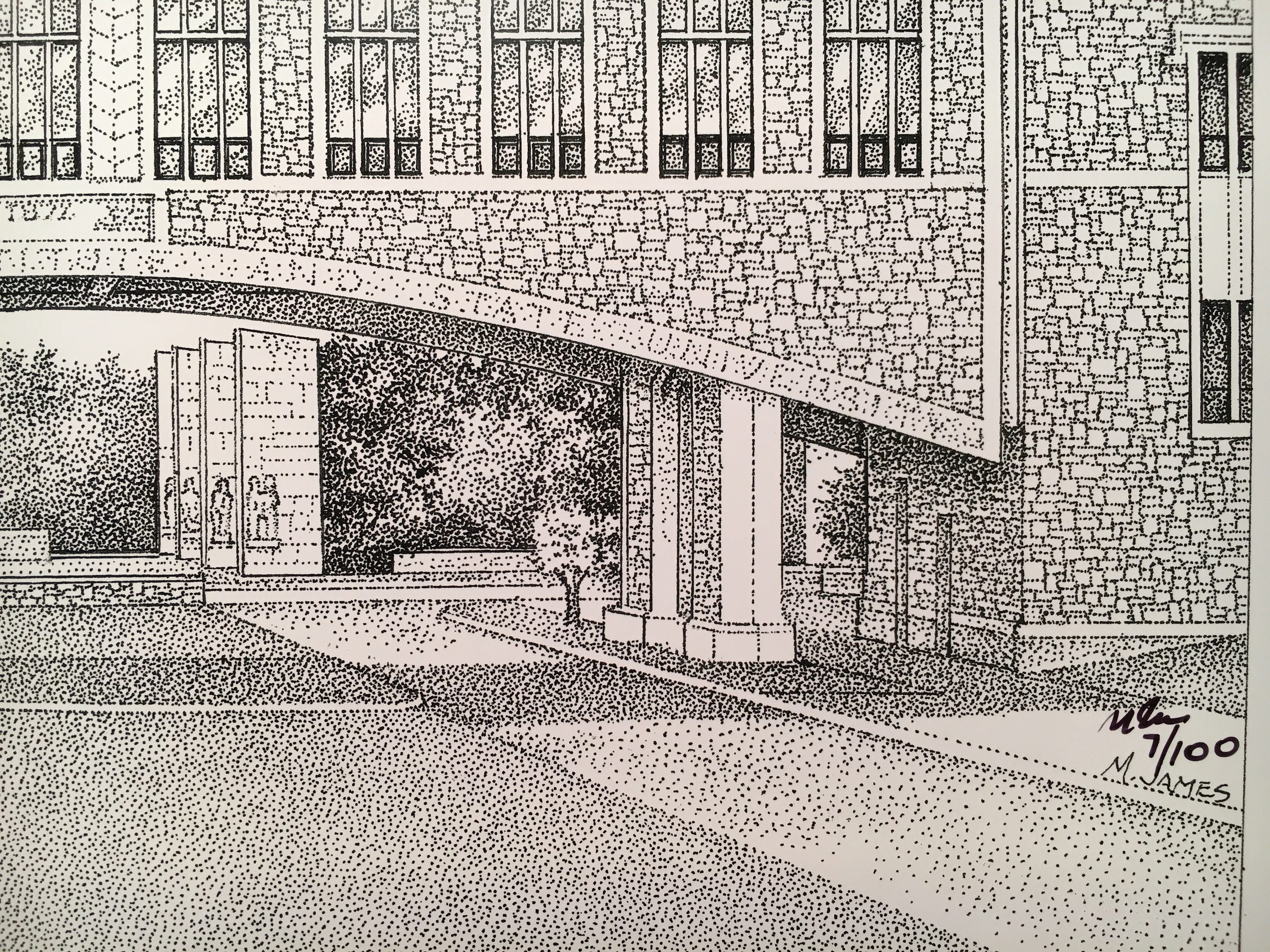 Virginia Tech 11x14 pen and ink print | Etsy