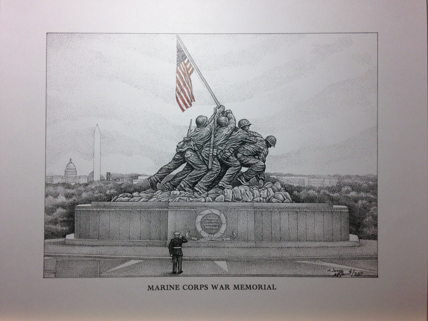 Iwo Jima Memorial Drawing