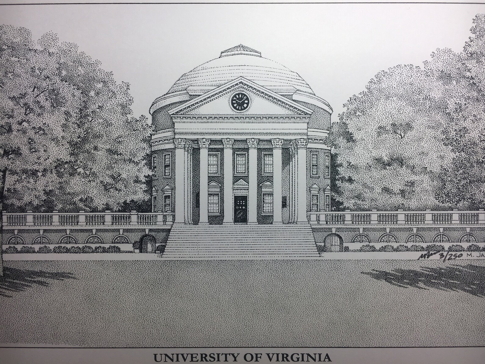 University of Virginia Rotunda Pen and Ink Drawing - Etsy