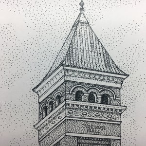 Clemson Tillman Hall Drawing-pen and Ink Print - Etsy