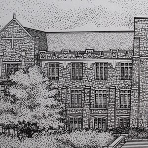 Virginia Tech Burruss Hall 11x14 Print - Etsy