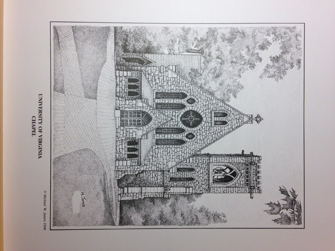 Virginia Chapel Pen and Ink Print | Etsy