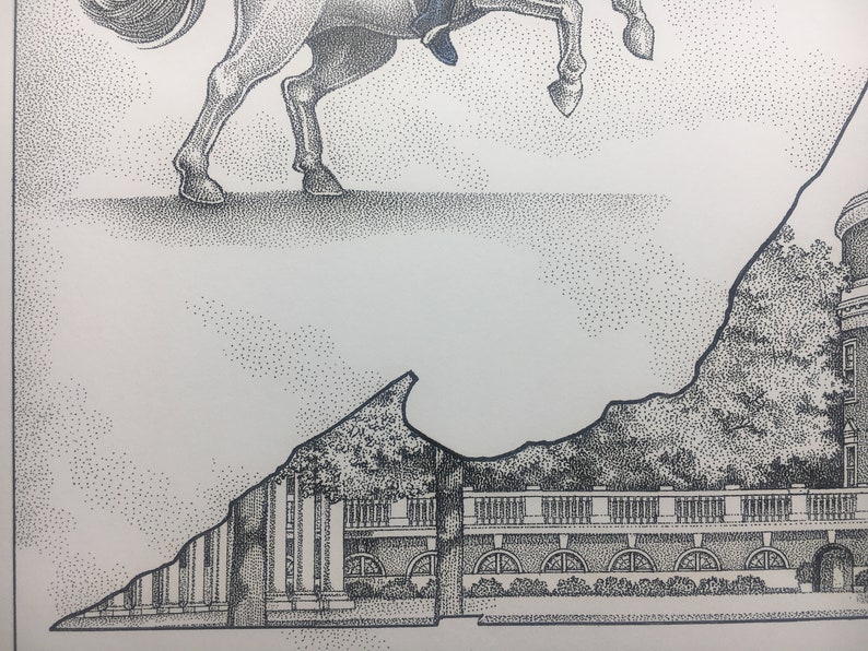 University of Virginia Rotunda Pen and Ink Drawing | Etsy