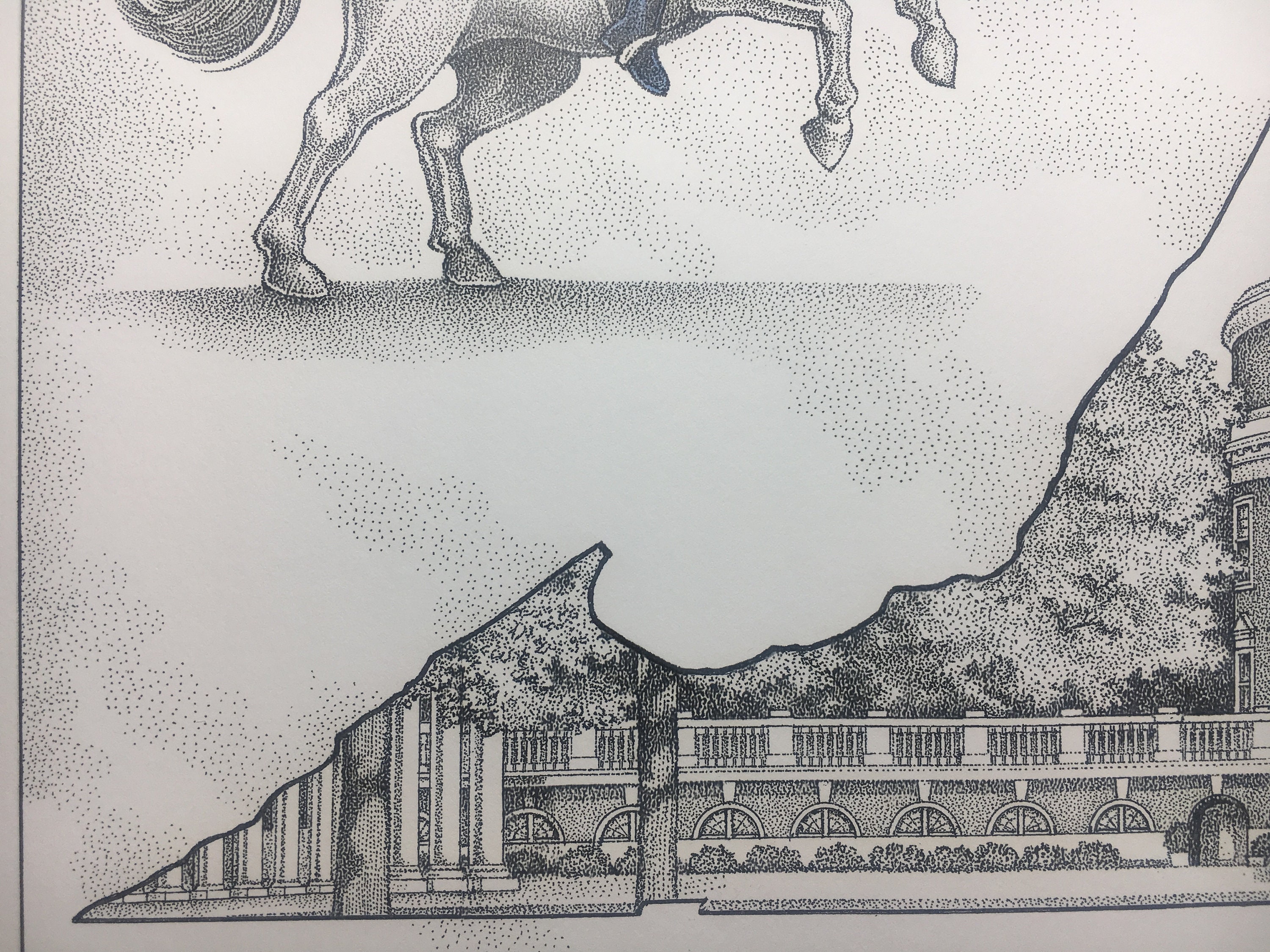 University of Virginia Rotunda Pen and Ink Drawing - 11"x17" Size Scene ...