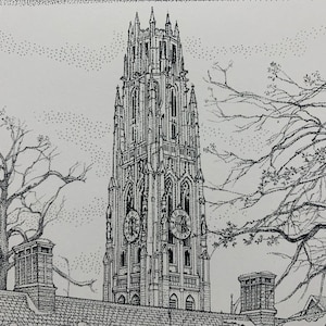Yale University Hand-drawn 11"x17" Pen and Ink Collage Print - Etsy